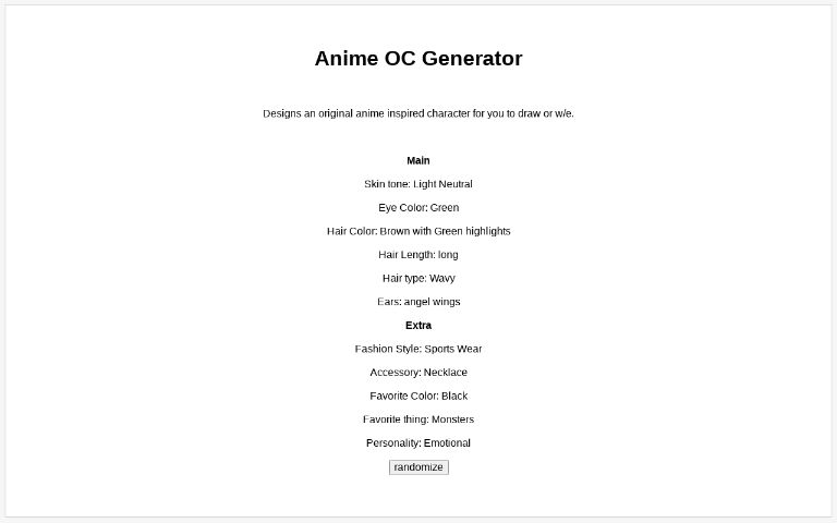 Anime OC Generator
