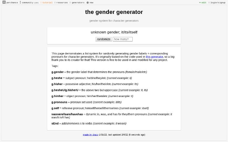 the gender generator