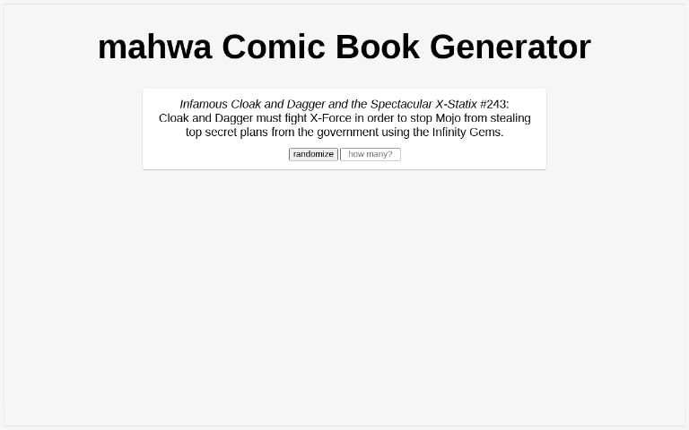 mahwa Comic Book Generator