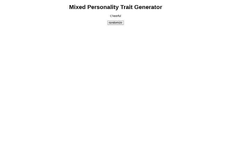 Mixed Personality Trait Generator