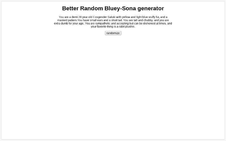 Better Random Bluey-Sona generator
