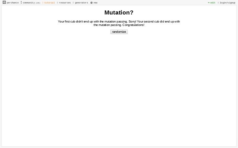 Mutation? ― Perchance Generator