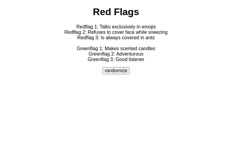 Red Flags ― Perchance Generator