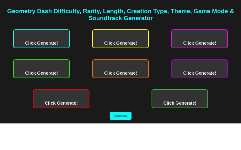 Geometry Dash Difficulty, Rarity, Length, Creation Type, Theme, Game ...