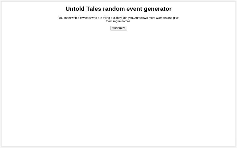 Untold Tales random event generator