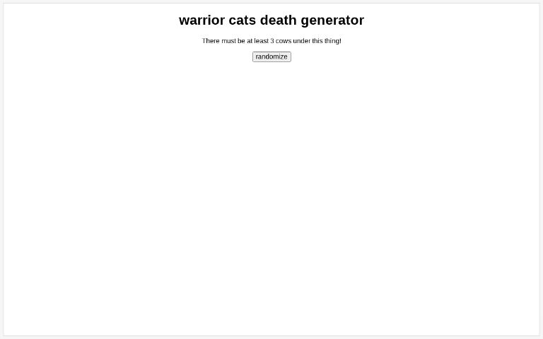 warrior cats death generator