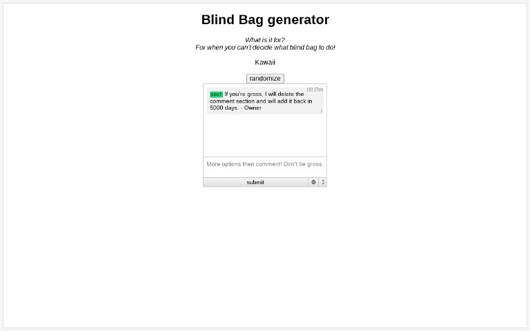 Blind Bag generator
