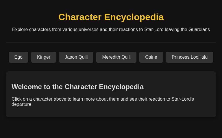 Character Encyclopedia ― Perchance Generator
