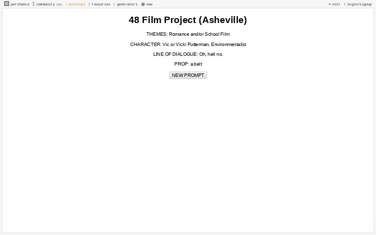 48 Film Project (Asheville) ― Perchance Generator