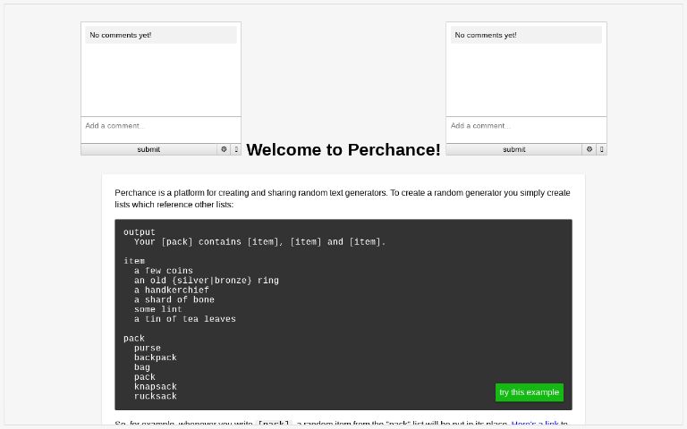 Create a Random Generator - Perchance.org but...