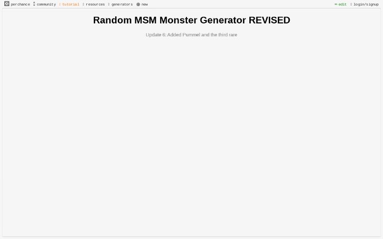 Random MSM Monster Generator REVISED