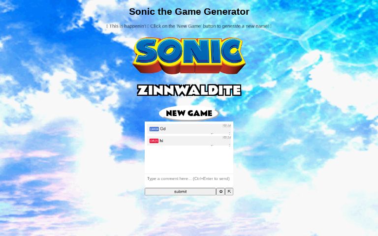 Sonic the Game Generator