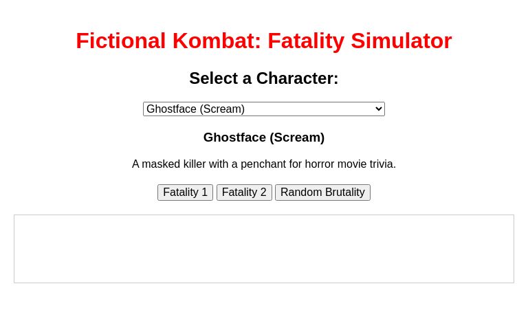 Fictional Kombat: Fatality Simulator ― Perchance Generator
