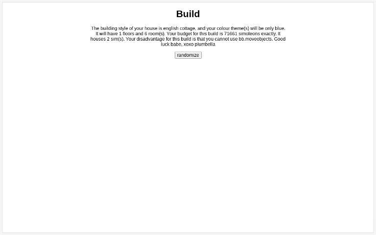 Build ― Perchance Generator
