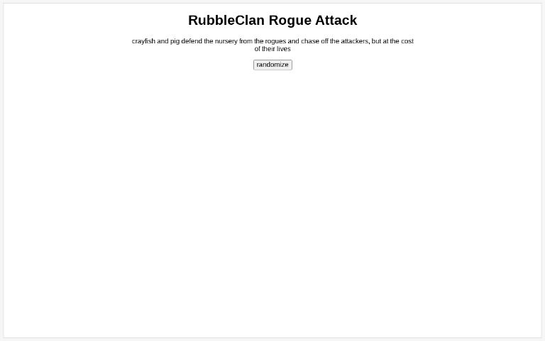 RubbleClan Rogue Attack ― Perchance Generator
