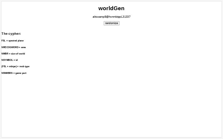 worldGen ― Perchance Generator