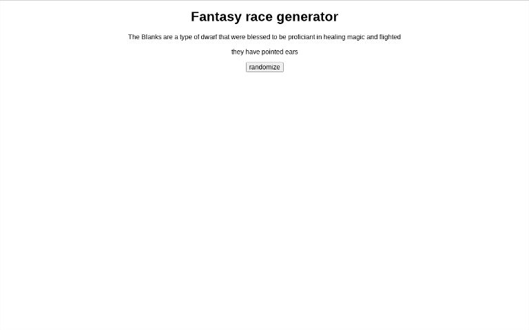 Fantasy race generator