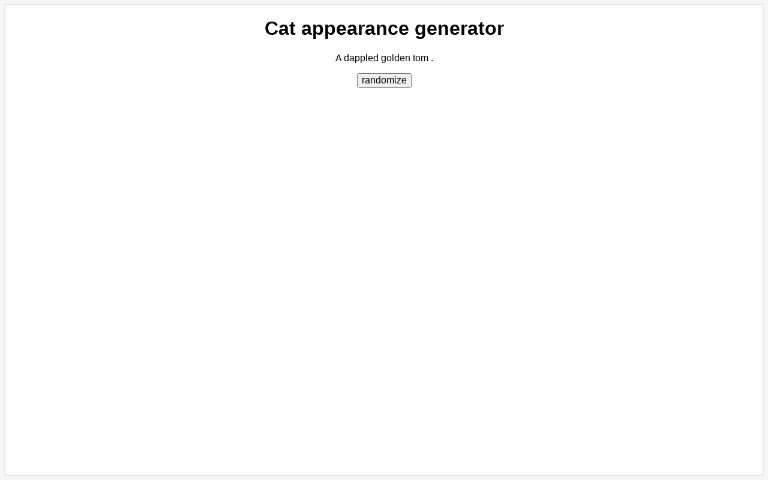 Cat appearance generator