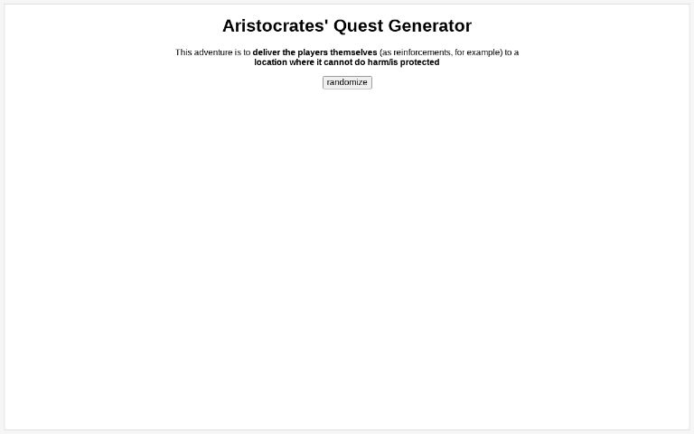 Aristocrates' Quest Generator