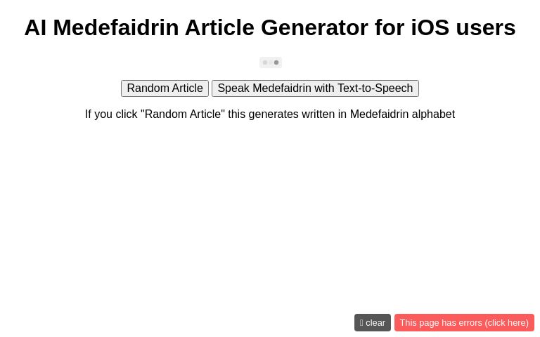 AI Medefaidrin Article Generator for iOS users
