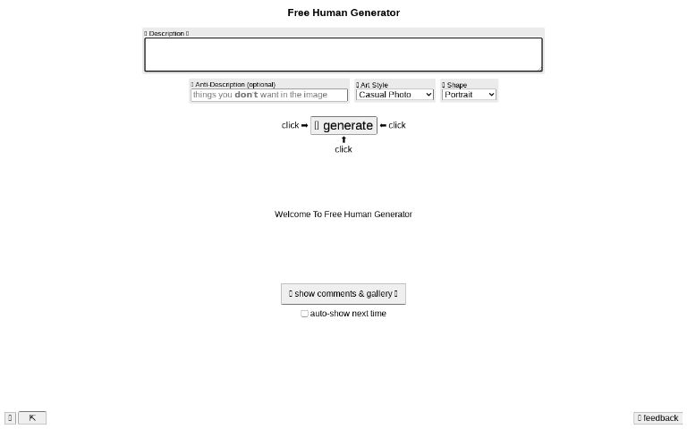 AI Human Generator (free, no sign-up, no limits)