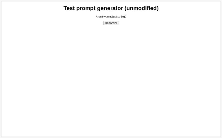 Test prompt generator (unmodified)