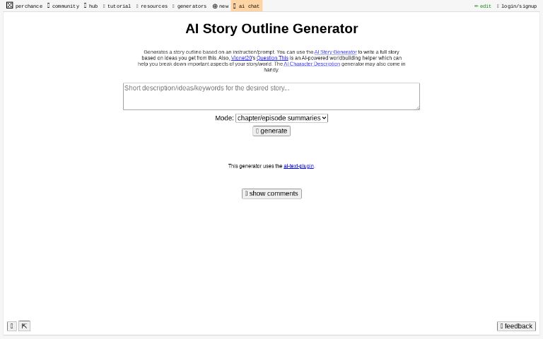 AI Story Outline Generator (free, no sign-up, unlimited)