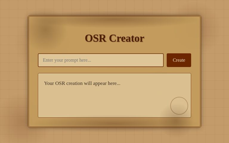 OSR Creator ― Perchance Generator