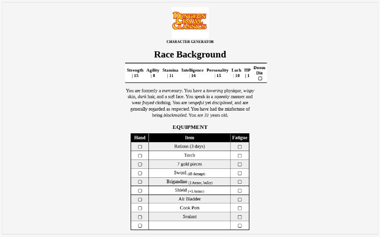 Race Background ― Perchance Generator