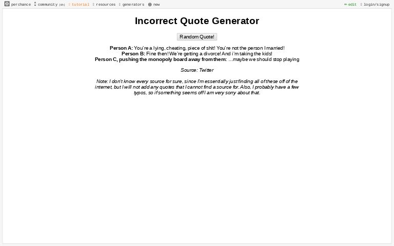 Incorrect Quote Generator