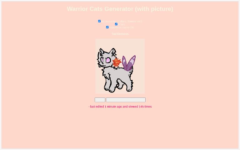 Warrior Cats Generator (with picture)