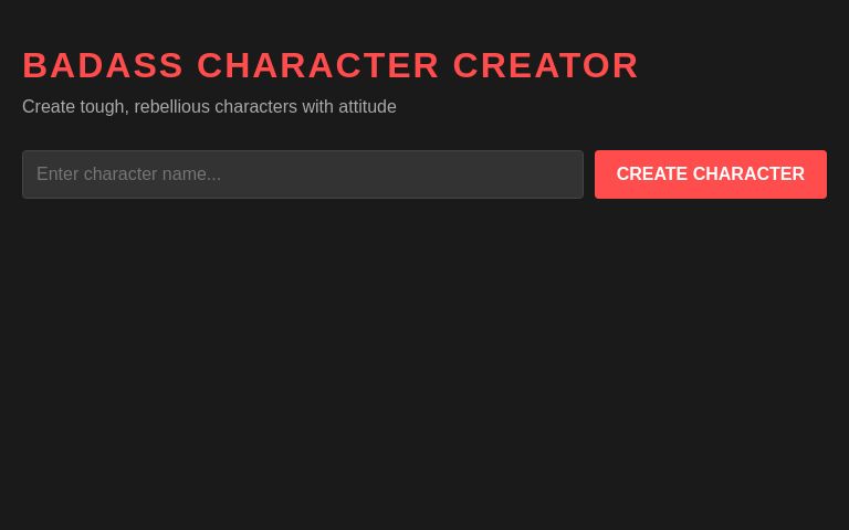 Badass Character Creator ― Perchance Generator