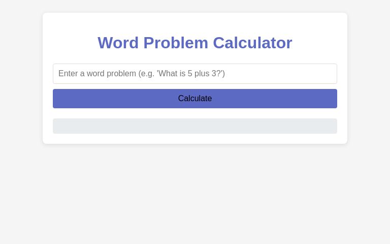 Word Problem Calculator ― Perchance Generator