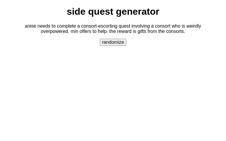 side quest generator