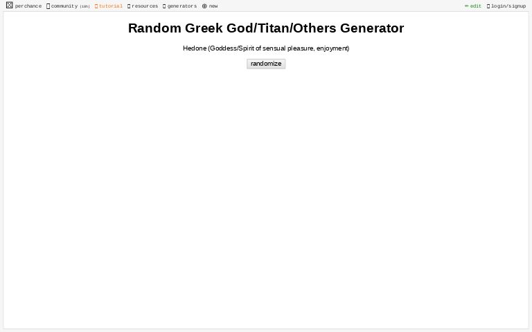 Random Greek God/Titan/Others Generator