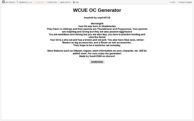 WCUE OC Generator