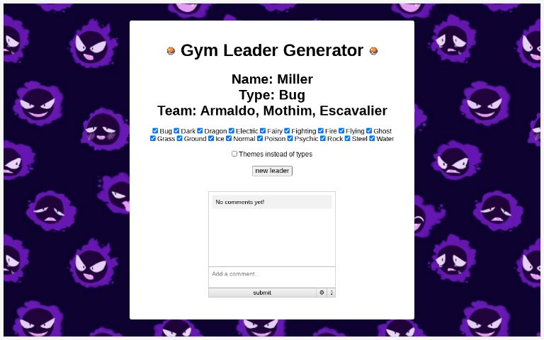 Gym Leader Generator