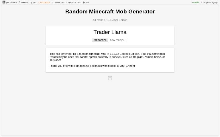 Random Minecraft Mob Generator