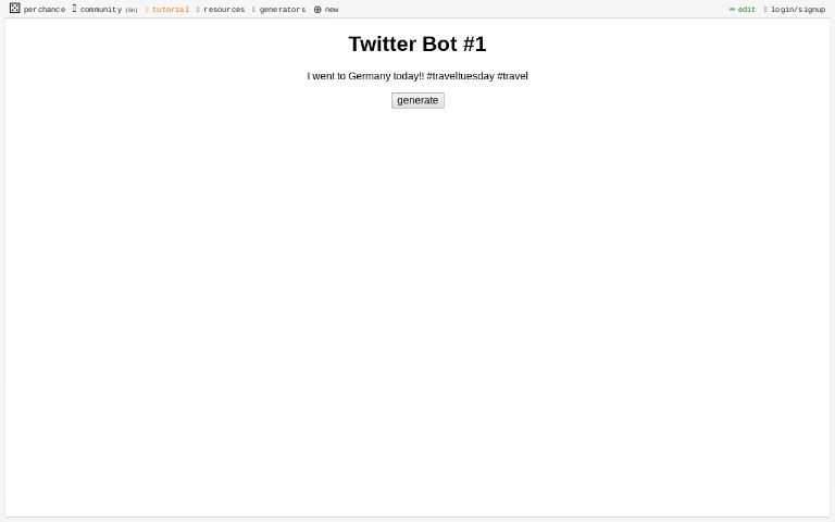 Twitter Bot #1 ― Perchance Generator