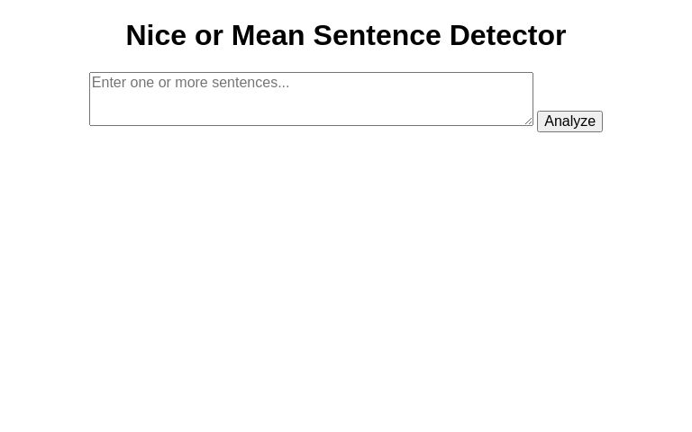 Nice or Mean Sentence Detector ― Perchance Generator