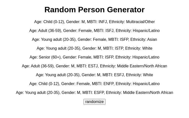 Random Person Generator