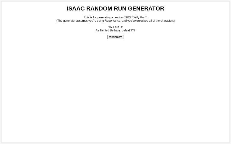 ISAAC RANDOM RUN GENERATOR