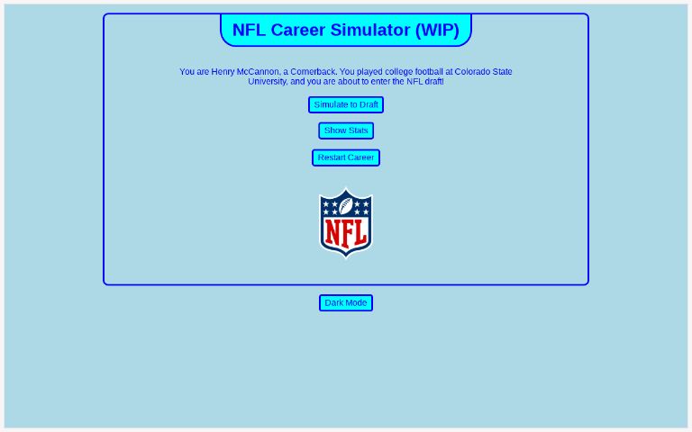NFL Career Simulator ― Perchance Generator