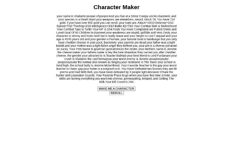 Character Maker ― Perchance Generator