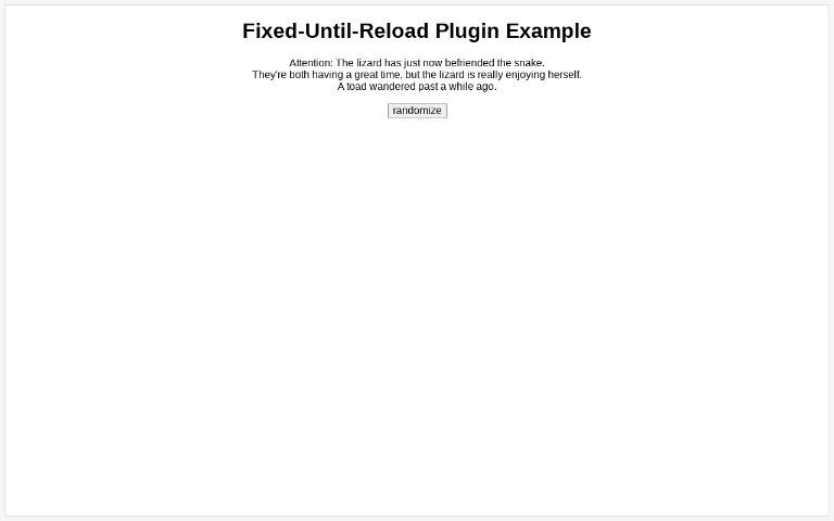 Fixed-Until-Reload Plugin Example