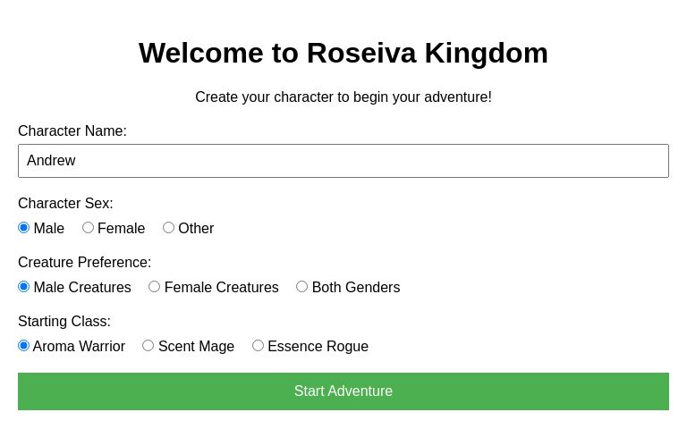 Welcome to Roseiva Kingdom ― Perchance Generator