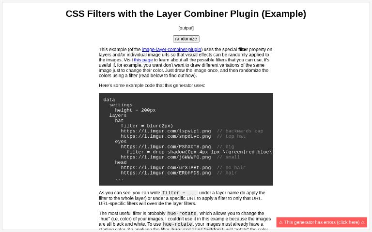 CSS Filters with the Layer Combiner Plugin (Example)