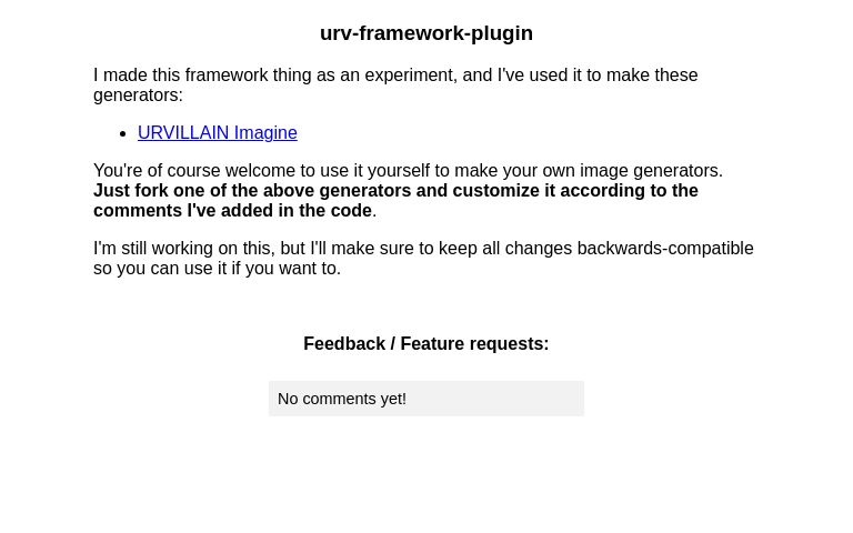 Urv Framework Plugin