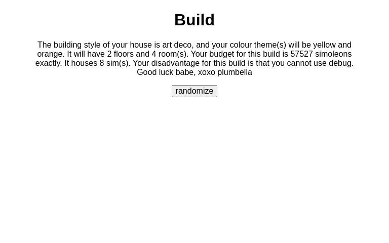 Build ― Perchance Generator