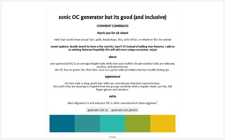 sonic OC generator but its good (and inclusive)